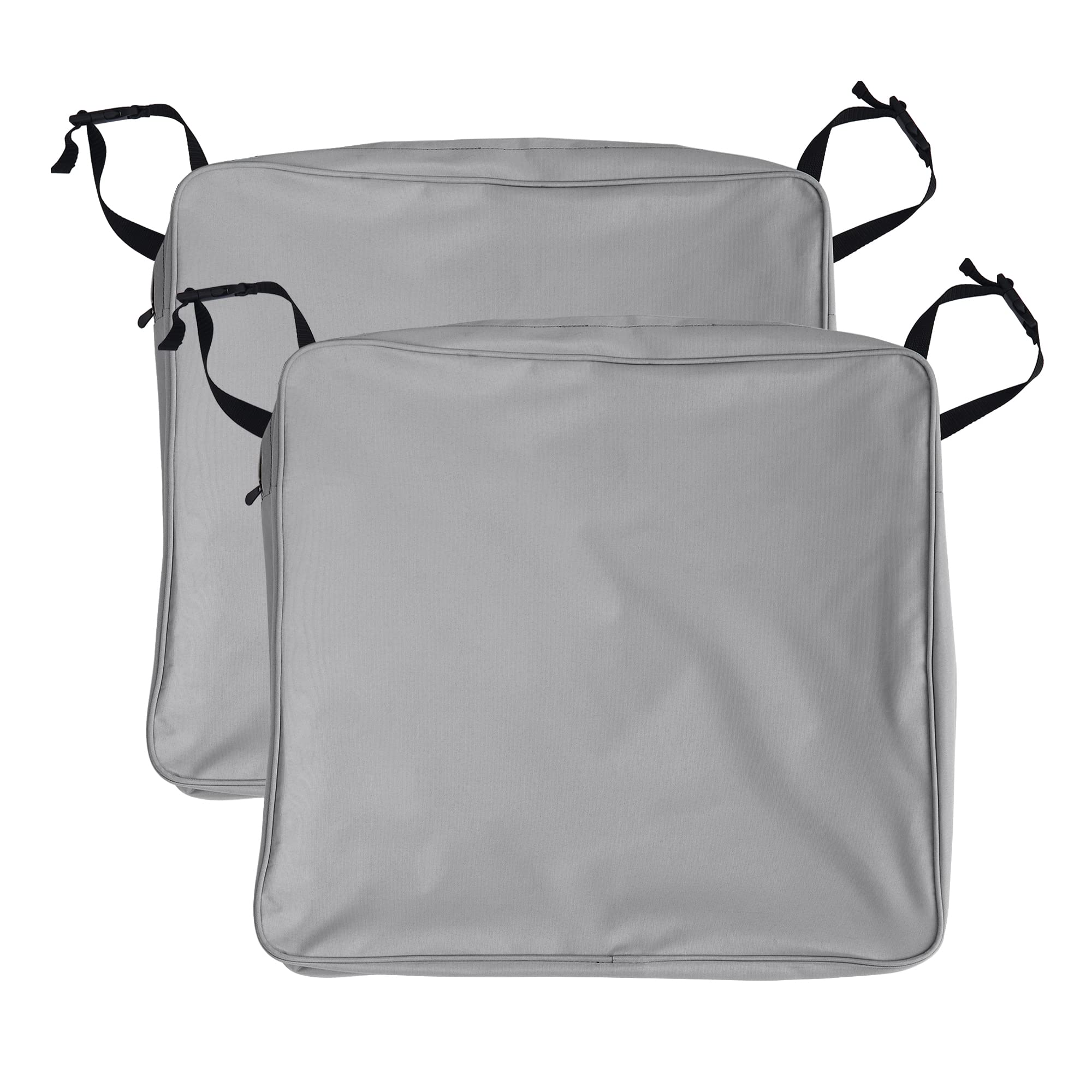 NICETOWN 2 Pack 22 x 20 x 4 inch Patio Chair Cushion Covers for Outdoor Furniture, Fade Safe Long Lasting Patio Furniture Cushion Covers Replacement for Indoor Outdoor with 4 Buckle Straps, Grey