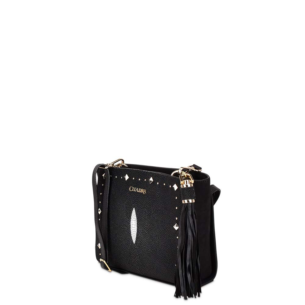 Cuadra Women's Crossbody Bag in Genuine Stingray Leather Black, BO331MA