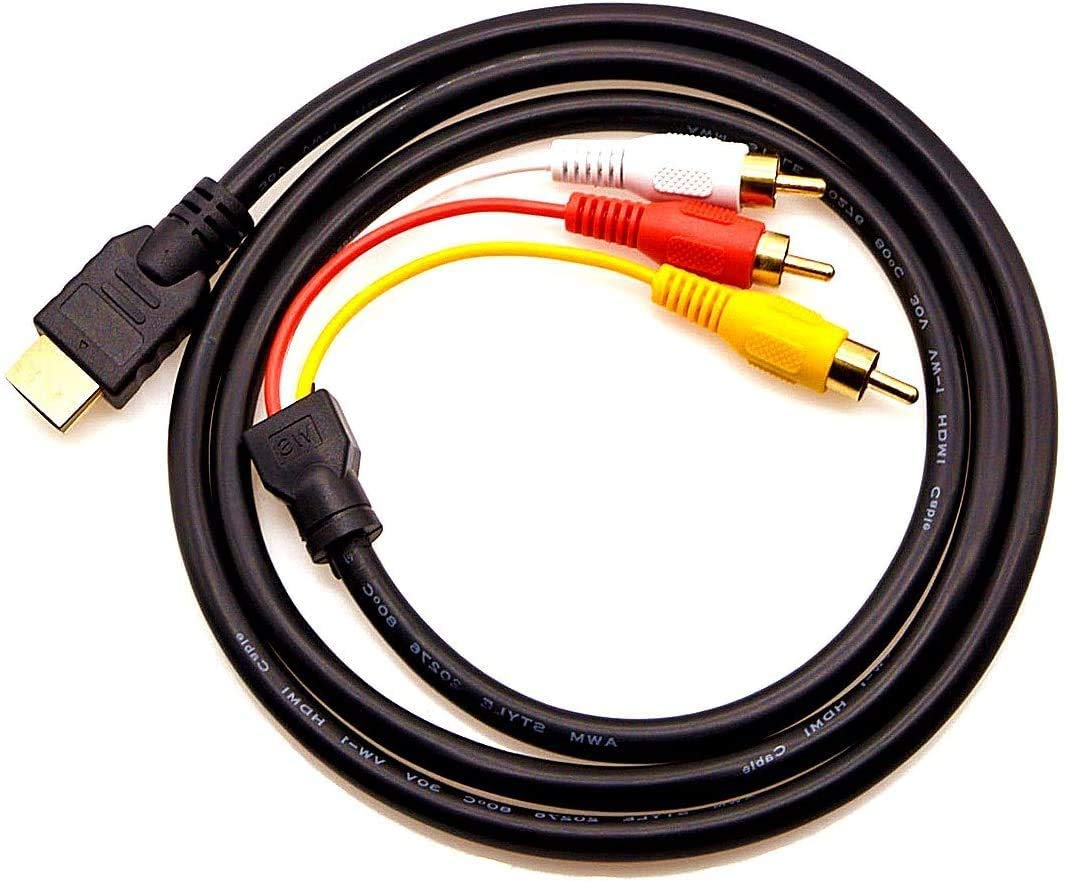 Chenduomi HDMI to RCA TV Cable HDMI Male to 3 RCA Male av Cable Video Audio Component Converter Adapter 1080P Cable for HDTV Black 5ft/1.5m