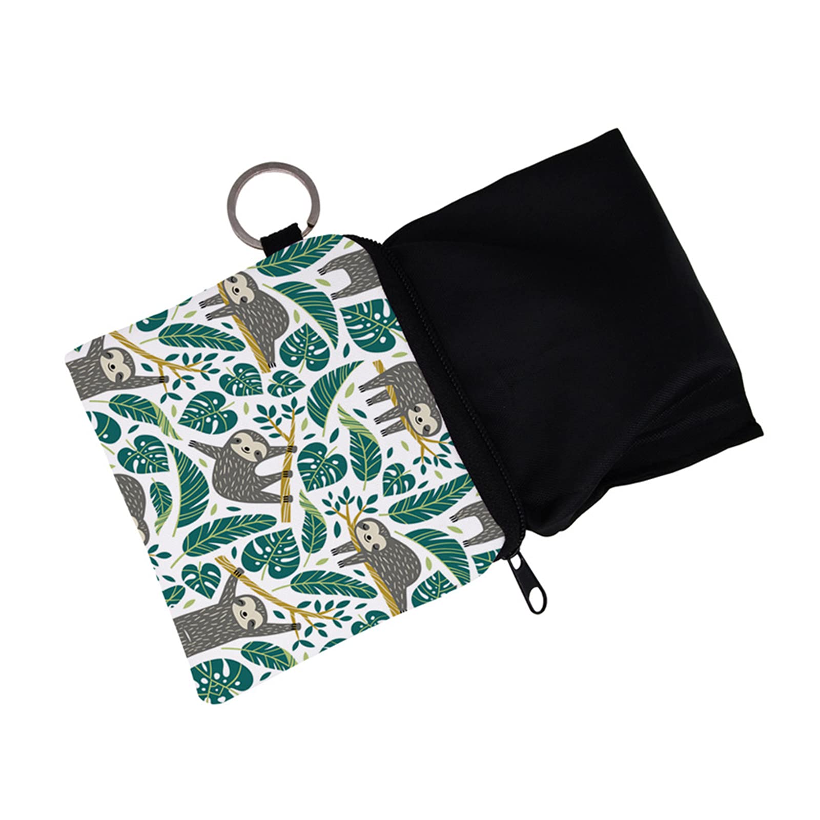 Cute Animal Sloth Coin Purses Water Resistant Mini Wallet Change Holders Credit Cards Key Storage Bag Coin Pouch(2Packs)