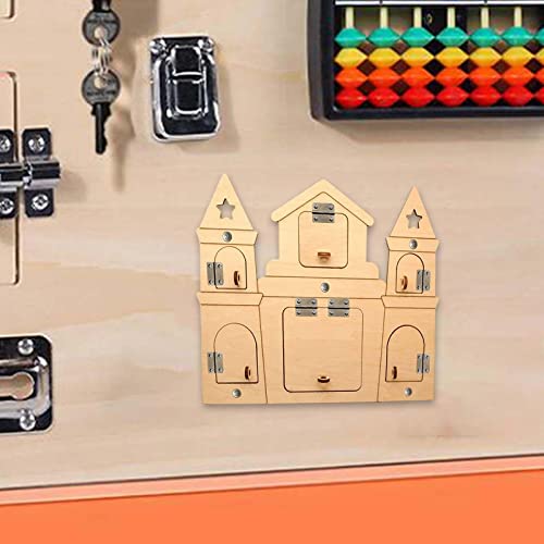 Almencla DIY Wooden Toy Sensory Board Pieces for Toddlers Kids Early Educational Toys Developmental Toys Smooth and Birthday Gift, Castle