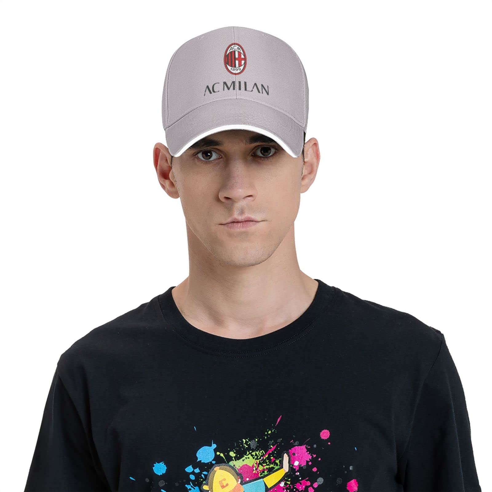 A.C Milan Sandwich Cap Unisex Classic Baseball Capunisex Adjustable Casquette Dad Hat Gray