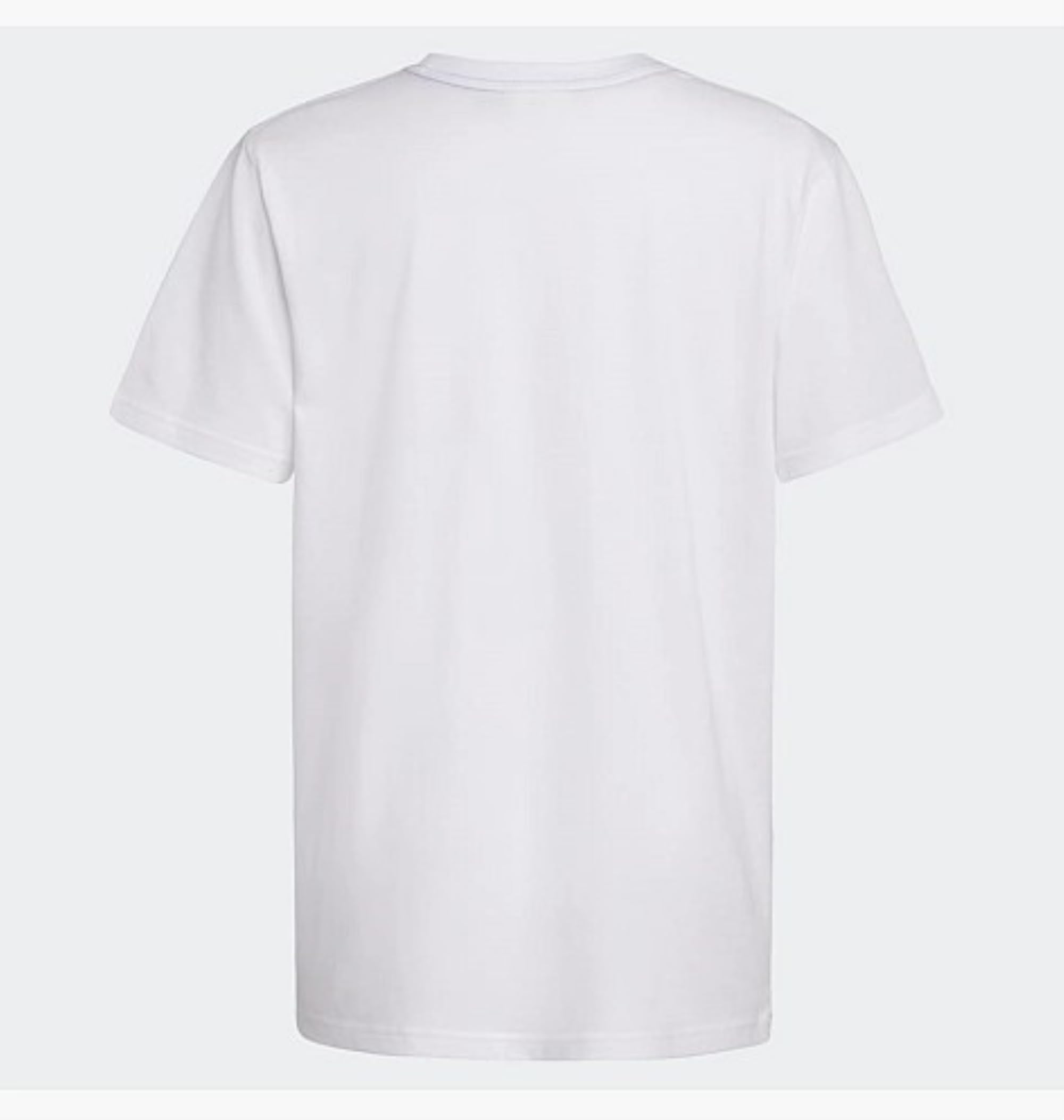 adidas Boys' Short Sleeve Cotton T-Shirt Graphic Tshirt Tee, White Vivid Red, Large (14/16)