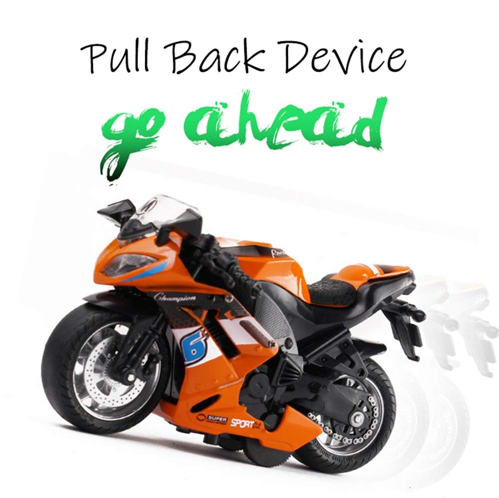 Gilumza Pull Back Motorcycle Toys, Tiny Gift with Music Lighting, Race Motorcycles Toy for Boys Kids Age 3 4 5 6 7 8 Year Old (Blue)