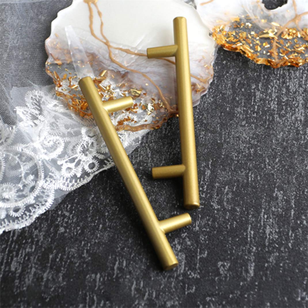 6 Pieces Gold Tray Handles for Resin Tray Molds, Stainless Steel Handles with Screw Sets for Silicone Serving Tray Mold, for Kitchen Cabinet Drawer Pull Handles, 5.9 Inch