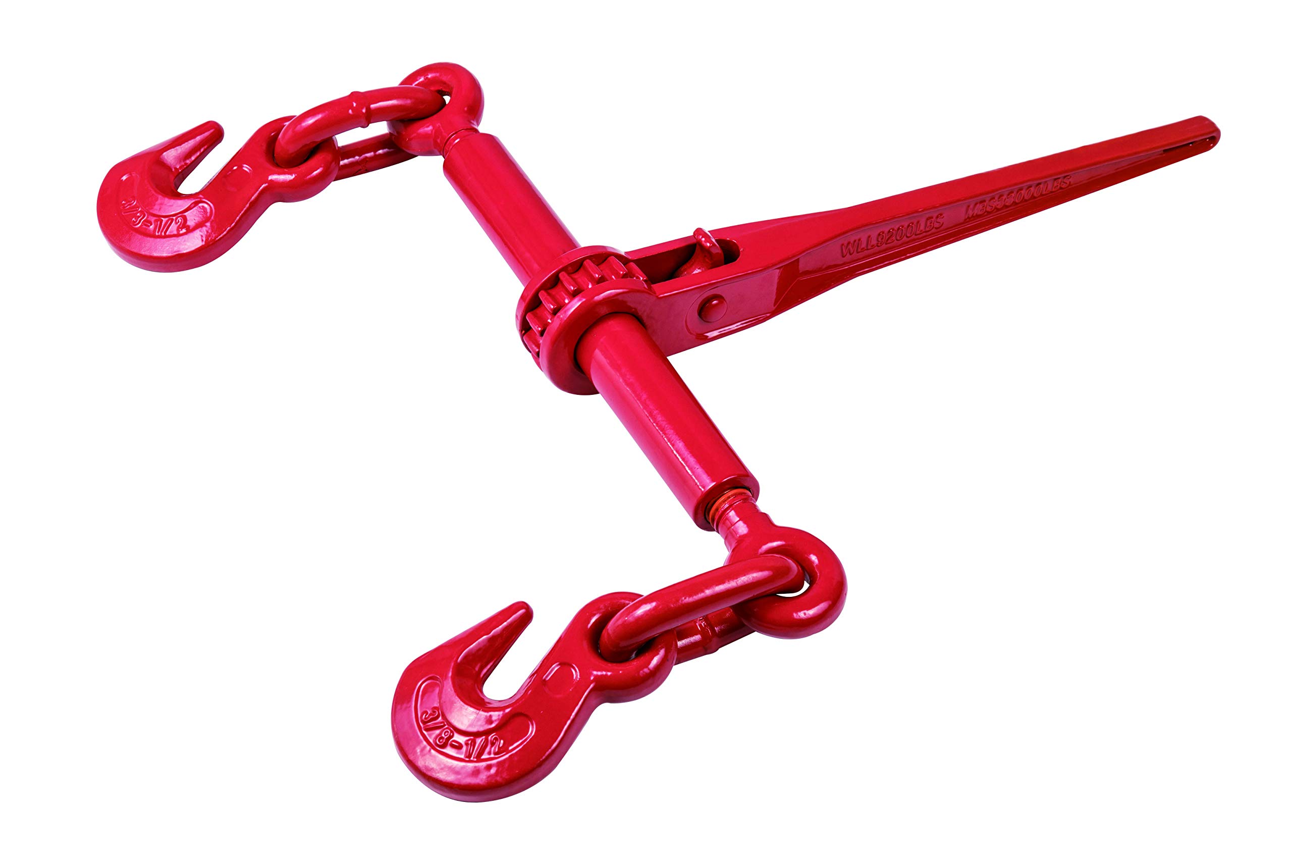 Aain D03A4 Heavy Duty Ratchet Chain Load Binder,3/8-1/2'' 4 Pack, Red