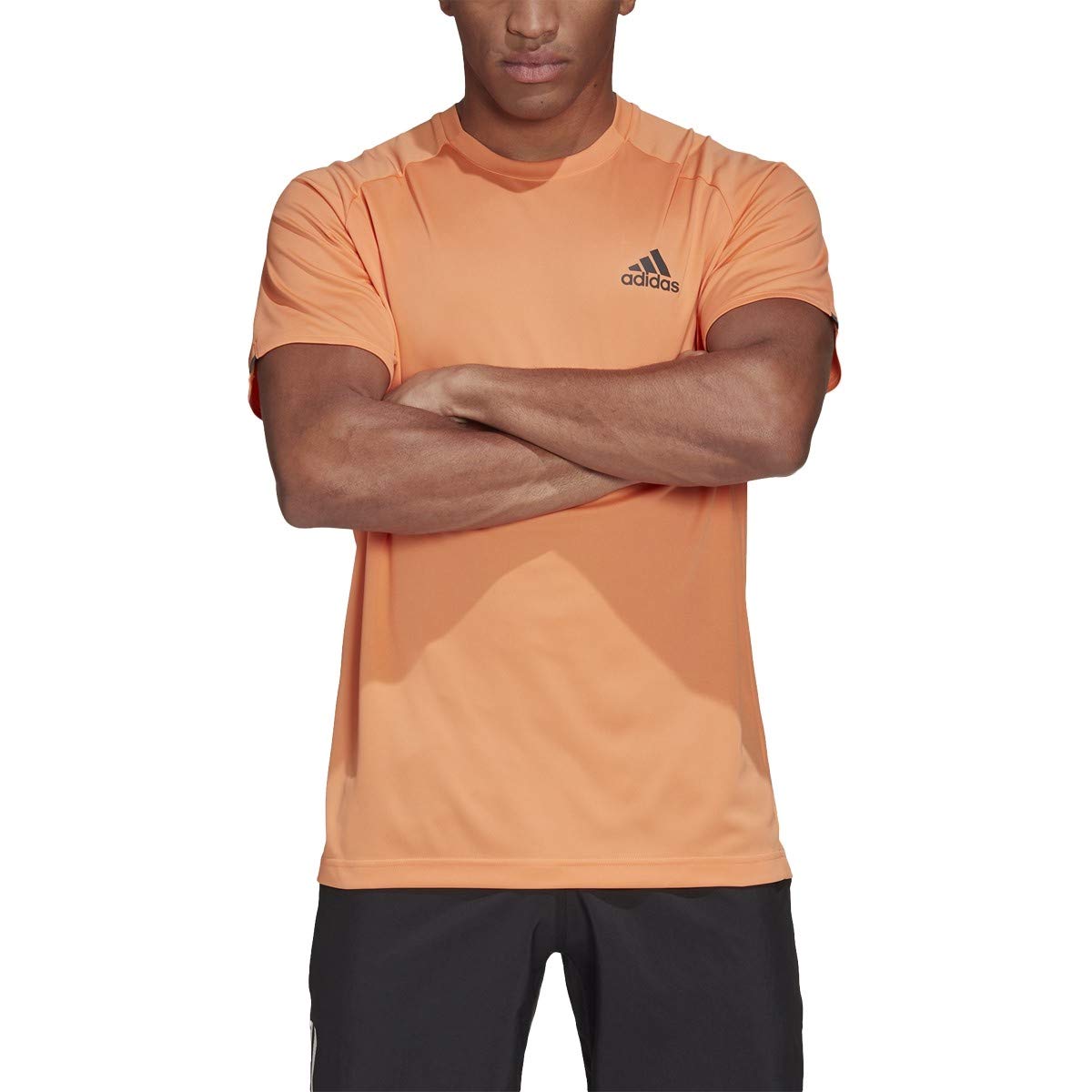 adidas Men's Club Color-Block Tee Amber Tint/Gray Medium