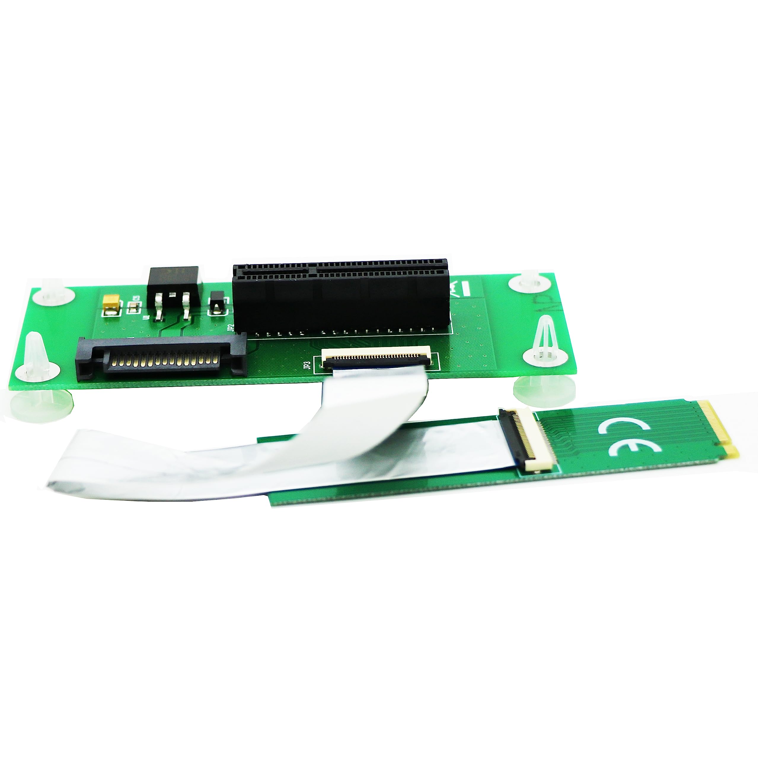 Sintech M.2 NGFF Key M to PCIe 4X SSD Adapter Card,Nvme to PCI-e 3.0 PCI-Express 16X Riser Extension Cable 20cms for Graphics Card