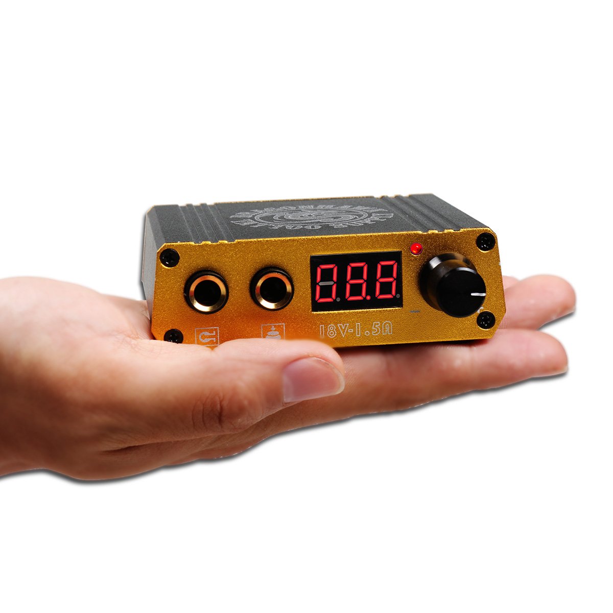 Dragonhawk Lcd Dual Tattoo Machine Gun Power Supply Foot Pedal Clip Cord P077 (Golden)