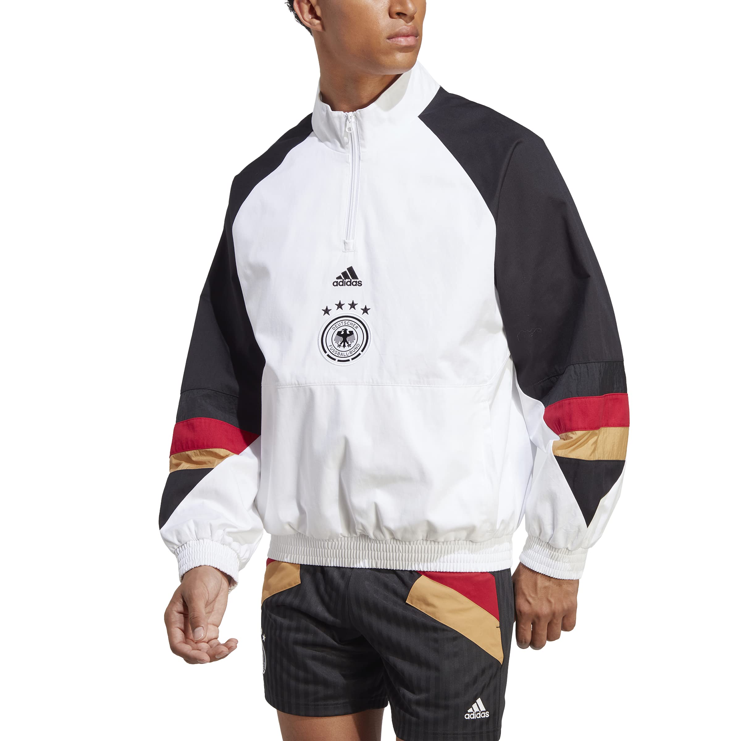 adidas GERMANY 2022 ICON JACKET (BLACK/WHITE,LARGE)