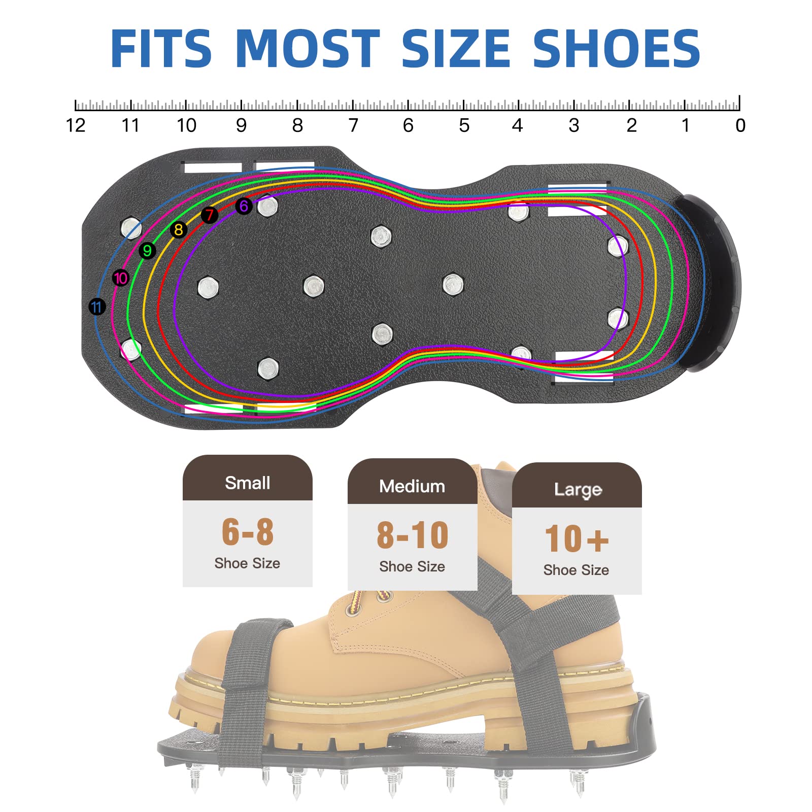 Awiivee Epoxy Floor Spiked Shoes-Gunite Spiked Shoes for Epoxy Floor Coating with Adjustable Widen Straps, Full Assembled Perfect for Epoxy Garage Floors, Overlays, Cover Installation