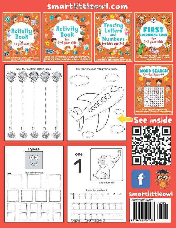 Tracing Book for 3-4 Year Olds: Pre-Writing Skills Workbook for Toddlers. Fun with Lines, Shapes, Numbers, Colouring, and More!: (Gift Idea for Girls and Boys)