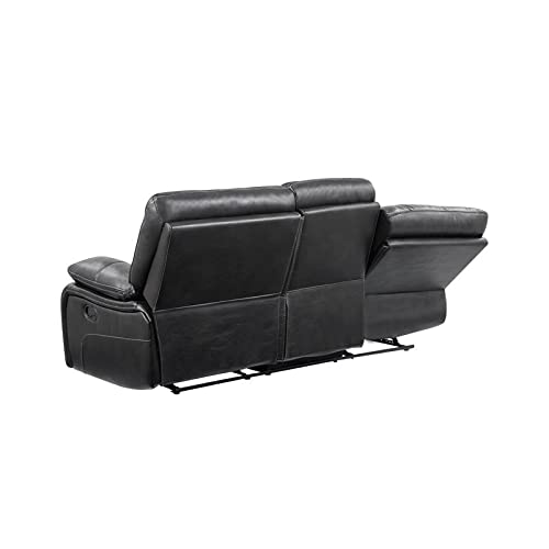 GLOBAL FURNITURE USA Reclining Sofa, Grey/Black