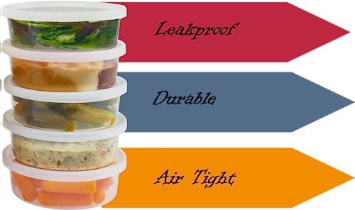 Mr. Miracle Deli Containers with Lids - 15 Pack of 8 oz Clear Airtight Reusable Plastic Food and Multi-Purpose Containers - Microwave, Freezer, and Dishwasher Safe