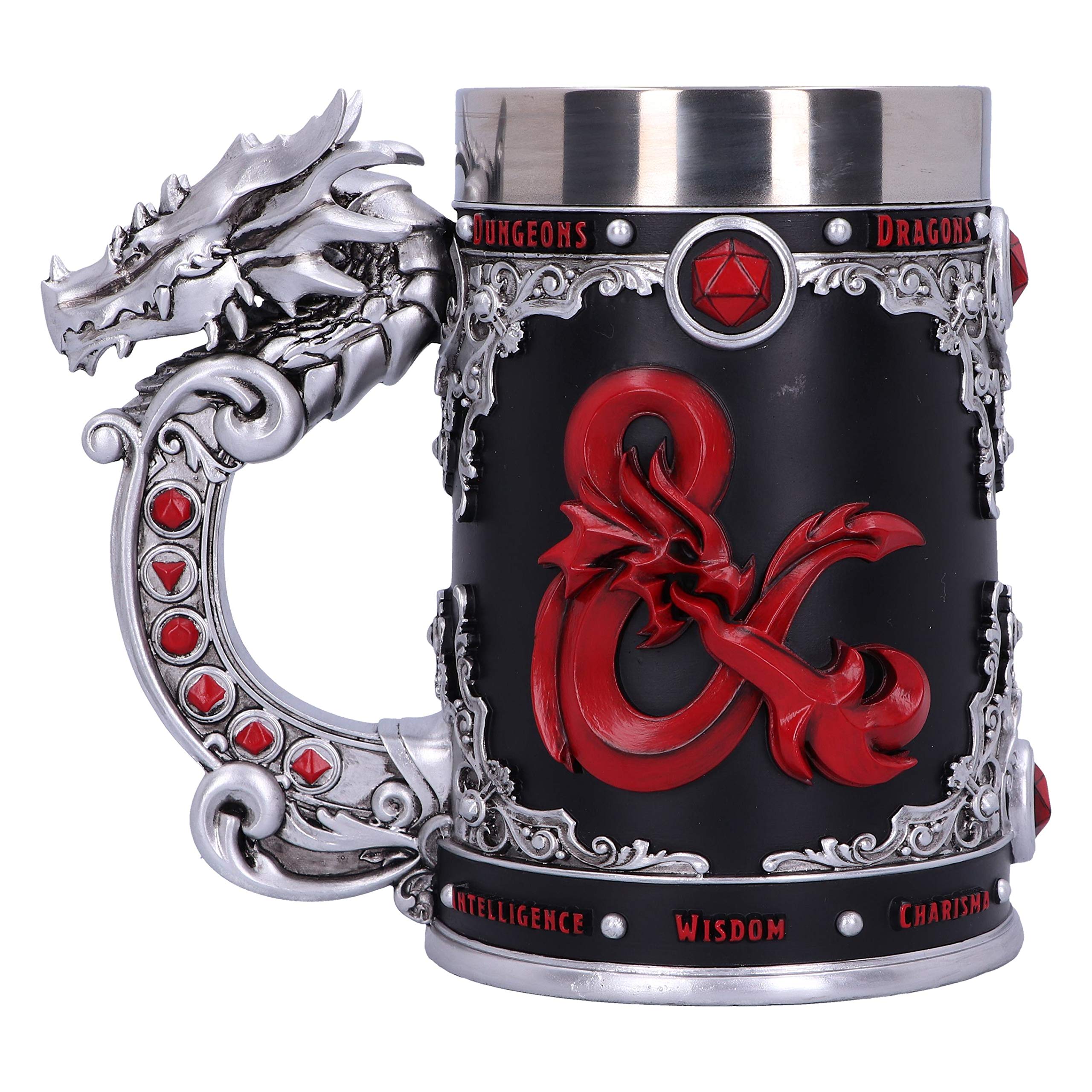 Nemesis Now Dungeons & Dragons Fantasy Role Play Die D20 Tankard, Polyresin, Black, 1 Count (Pack of 1)