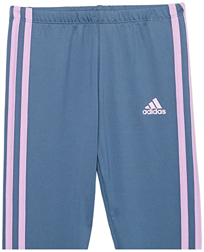 adidas Girls 2-Piece Silken Fleece Hooded Pullover Tight Set, Bliss Lilac, 5