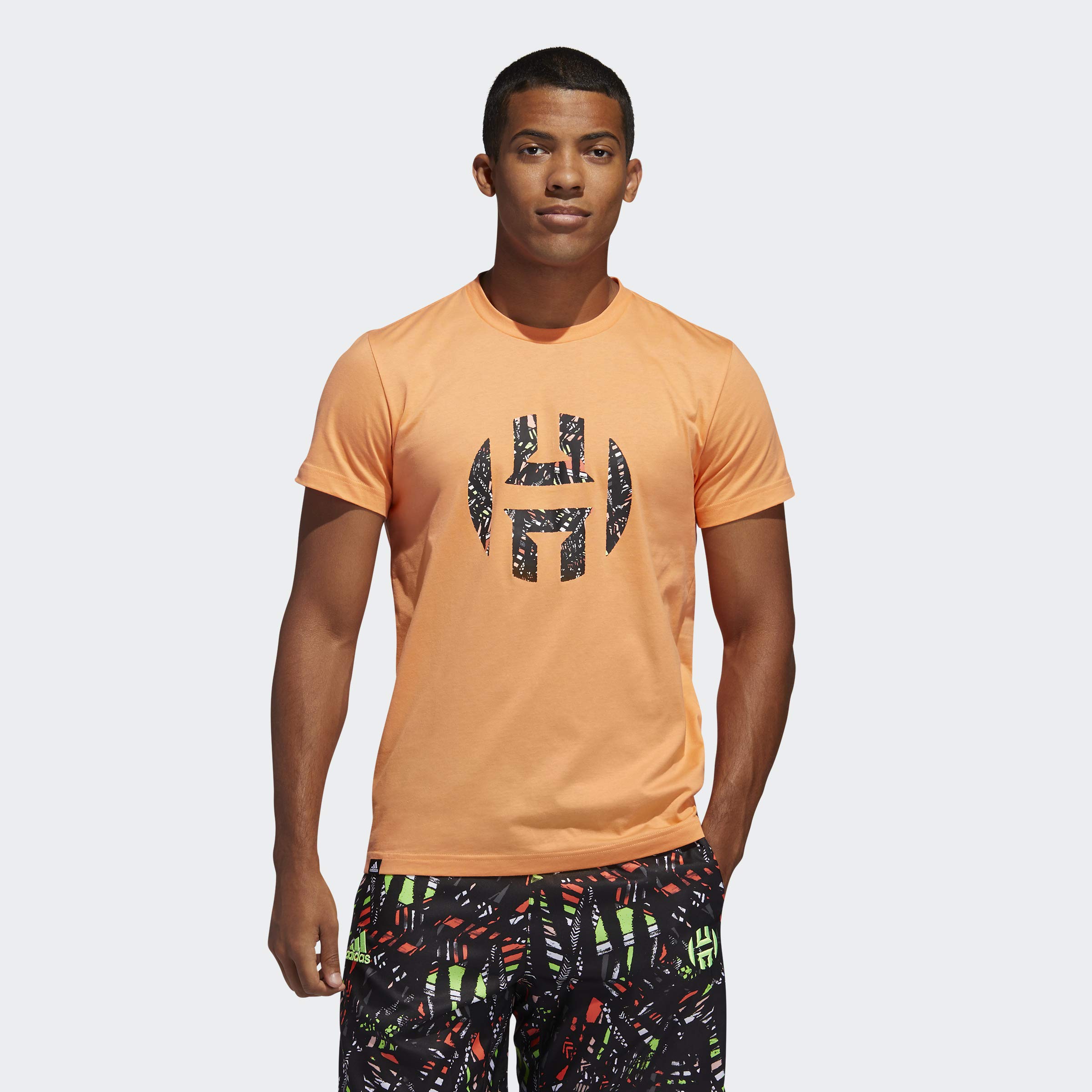 adidas Men's Harden Logo Tee Amber Tint X-Large