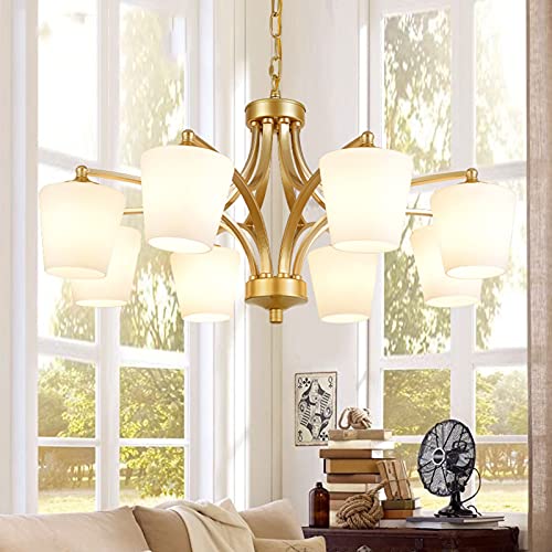 AAXYZX Ceiling Lights, Luxury Iron Pendant Light Modern Large Ceiling Lamp 8 (Color : Golden, Size : 8)