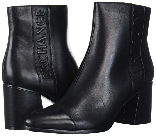 A|X Armani Exchange Women's Ankle Boot with Chunky Heel, Black, 41 Medium EU (10 US)