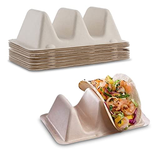 MT Products Pulp Fiber Taco Holder or Stand Up Divider Perfect for Keeping Tacos in Place Disposable (15 Pieces) - Made in The USA