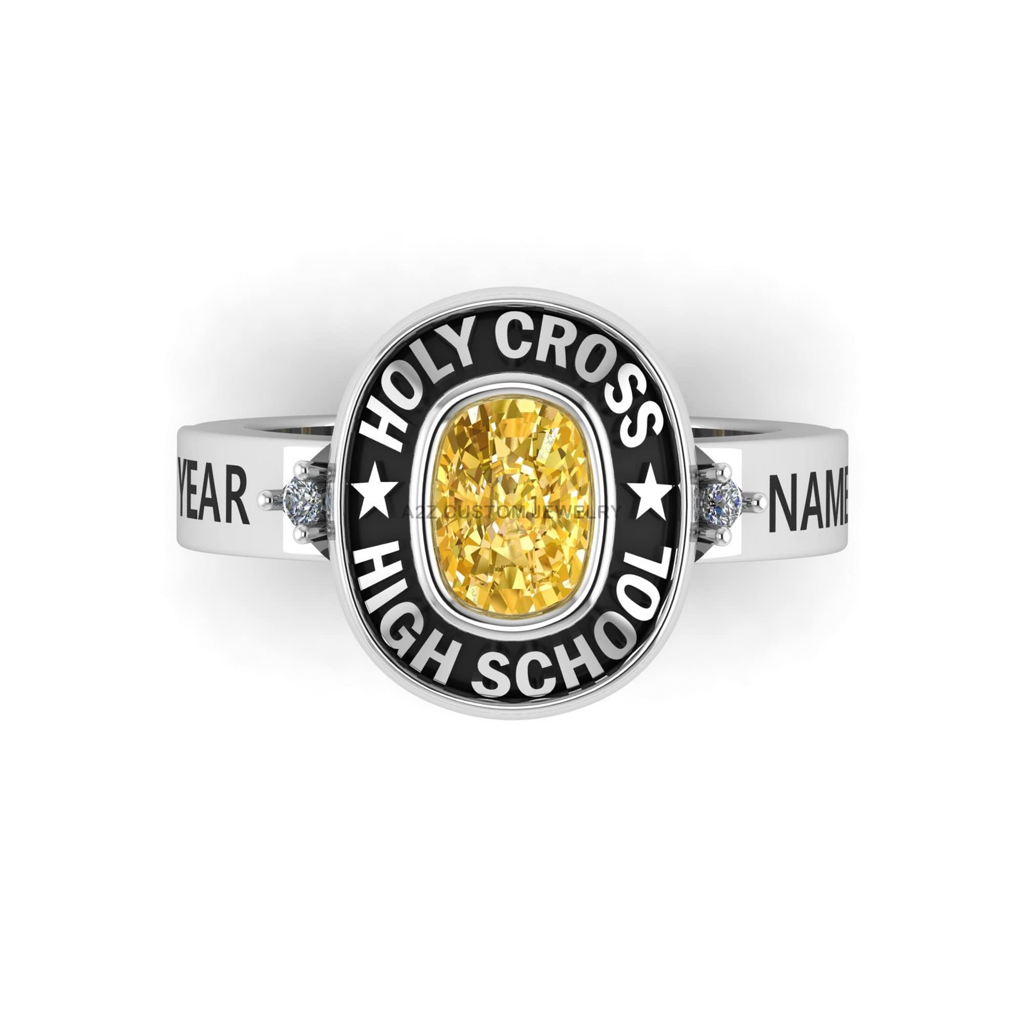 A2Z CUSTOM JEWELRY Custom Class Ring for Women Sterling Silver- personalized graduation gift