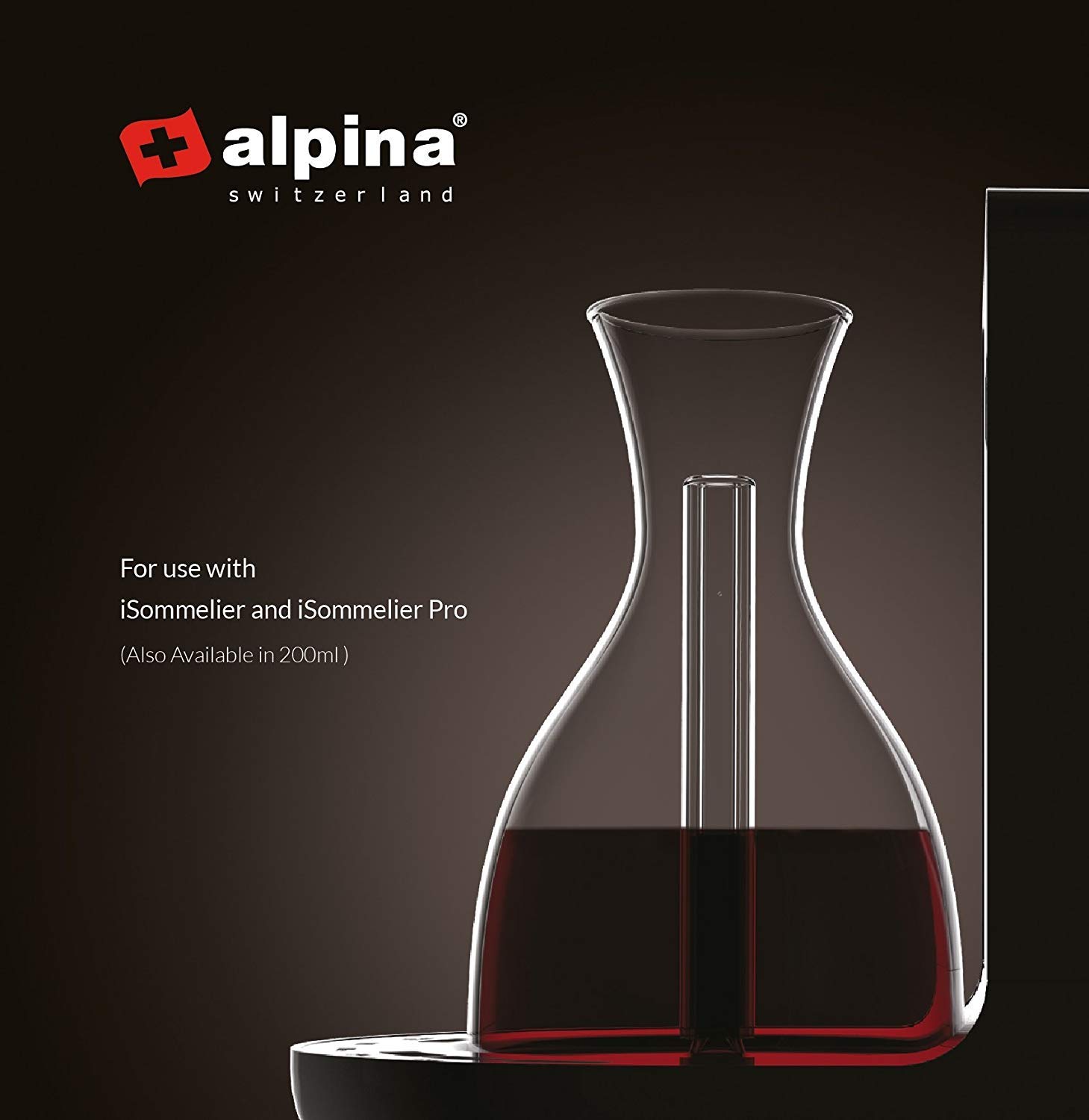 Alpina iFavine iSommelier Smart Electric Super Speed Wine Aerating Decanter Reduces Decanting Time to Seconds Black