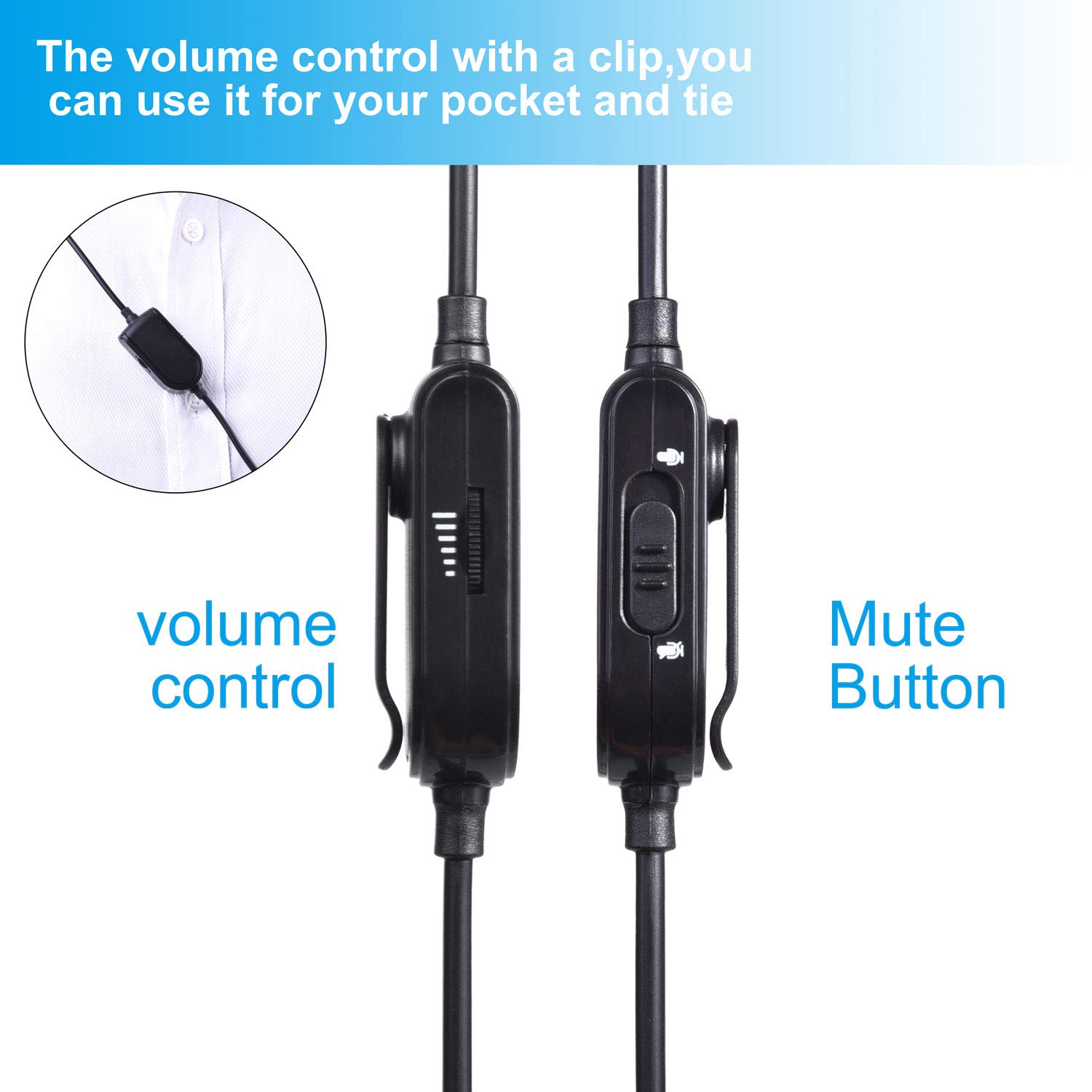 A10 Replacement Cable Inline Mute Volume Control with Clip for Astro Gaming Headset A10/A40 Cord Lead Compatible with Xbox One Play Station 4 PS4 Headphone Audio Extension Cable 6.5 Feet