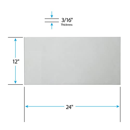 SSWBasics Tempered Glass Shelf - 12" W x 24" L x 3/16" - Set of 2