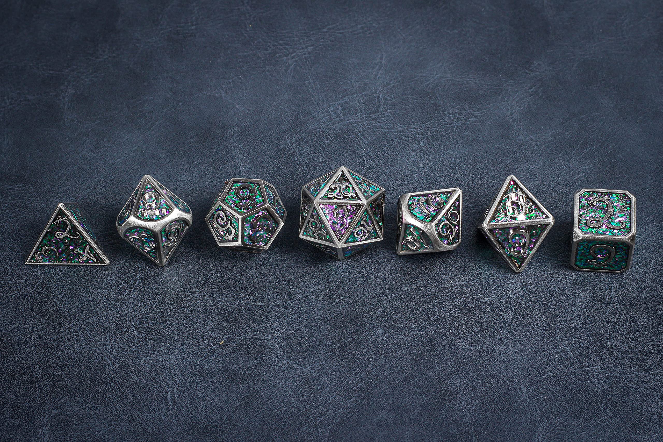 Mystical Forest of Elf DND Metal Dice Set for Dungeons and Dragons Gifts, D&D, D and D, Pathfinder, Accessories, D20, Polyhedral, Resin Dice, Metal, Dice Tray, Tower, Bag, Box