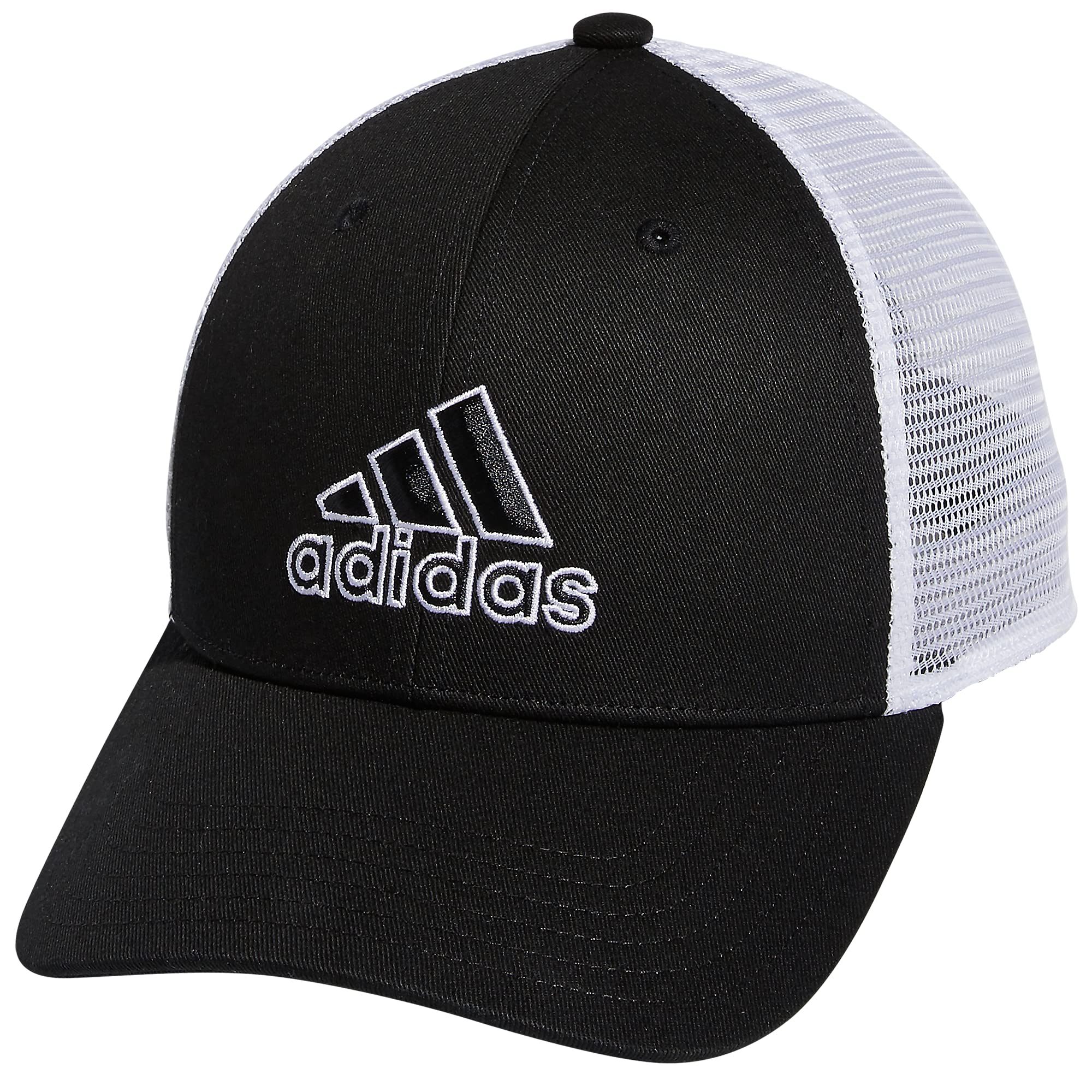 adidas Men's Mesh Back Structured Low Crown Snapback Adjustable Fit Cap, Olive Strata Green/Black, One Size