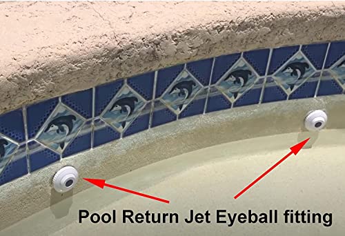ATIE Pool Spa 1/2" Inch Opening Hydrostream Return Jet Fitting with 1-1/2" Inch MIP Thread Replace Hayward SP1419C (2 Pack)
