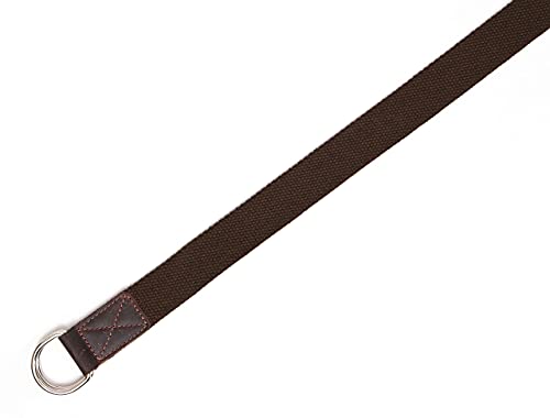 Aaron Leather Goods Canvas Belt with D-ring for men & women 1 or 3 pcs Black Brown Green (Walnut, Medium (34"-38" Waist))