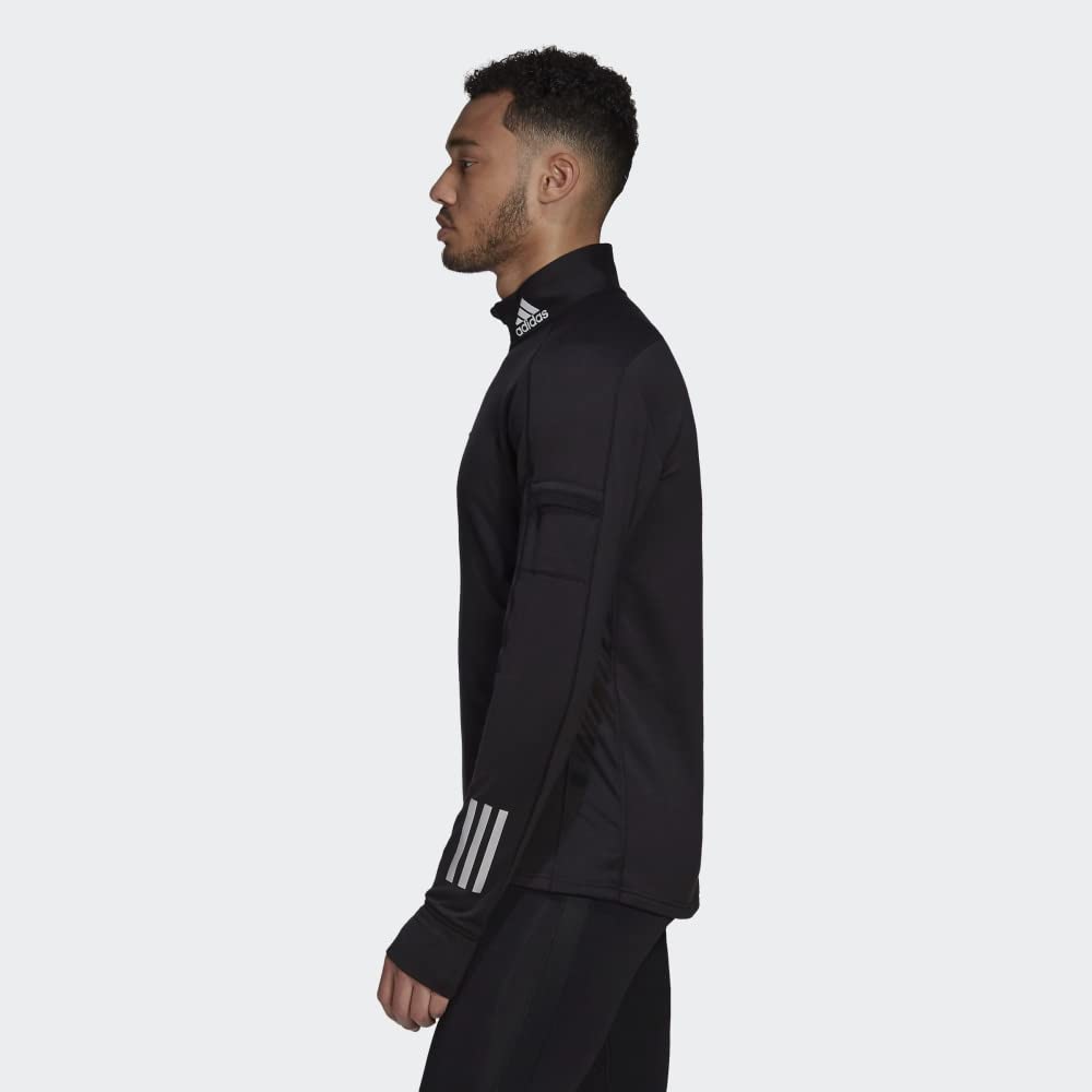 adidas Men's Own The Run 1/2 Zip Warm Sweatshirt, Black, X-Large