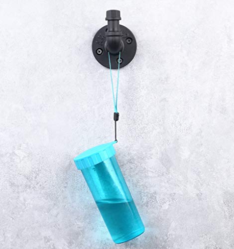 IMQOQ Industrial Style Robe Towel Hook Wall Mounted Metal Iron Pipe Coat Hanger Hat Holder Bag Rack for Bathroom Bedroom Kitchen, Rust Free, Black