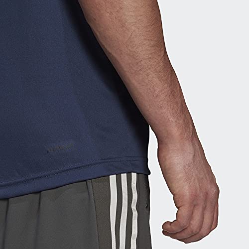 adidas Men's Primeblue Designed 2 Move 3-Stripes Tee, Crew Navy/Black, X-Large