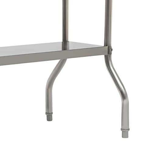 Fetcoi Folding Commercial Worktable Workstation, Stainless Steel Table for Prep & Work, 48 x 25 x 33.5 Inch Heavy Duty Folding Table Work Table for Kitchen Restaurant, 1100 lbs Load