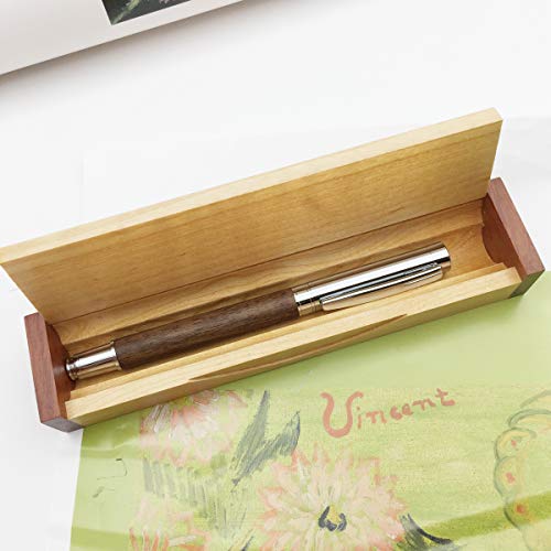 LACHIEVA LUX Elegant Walnut Rollerball Pen Set.Nice Wood Roller Pen with Germany Schneider Refill. Luxury Wooden Pen for Men & Women. Best and Executive, Office Gift for Writing (Walnut)