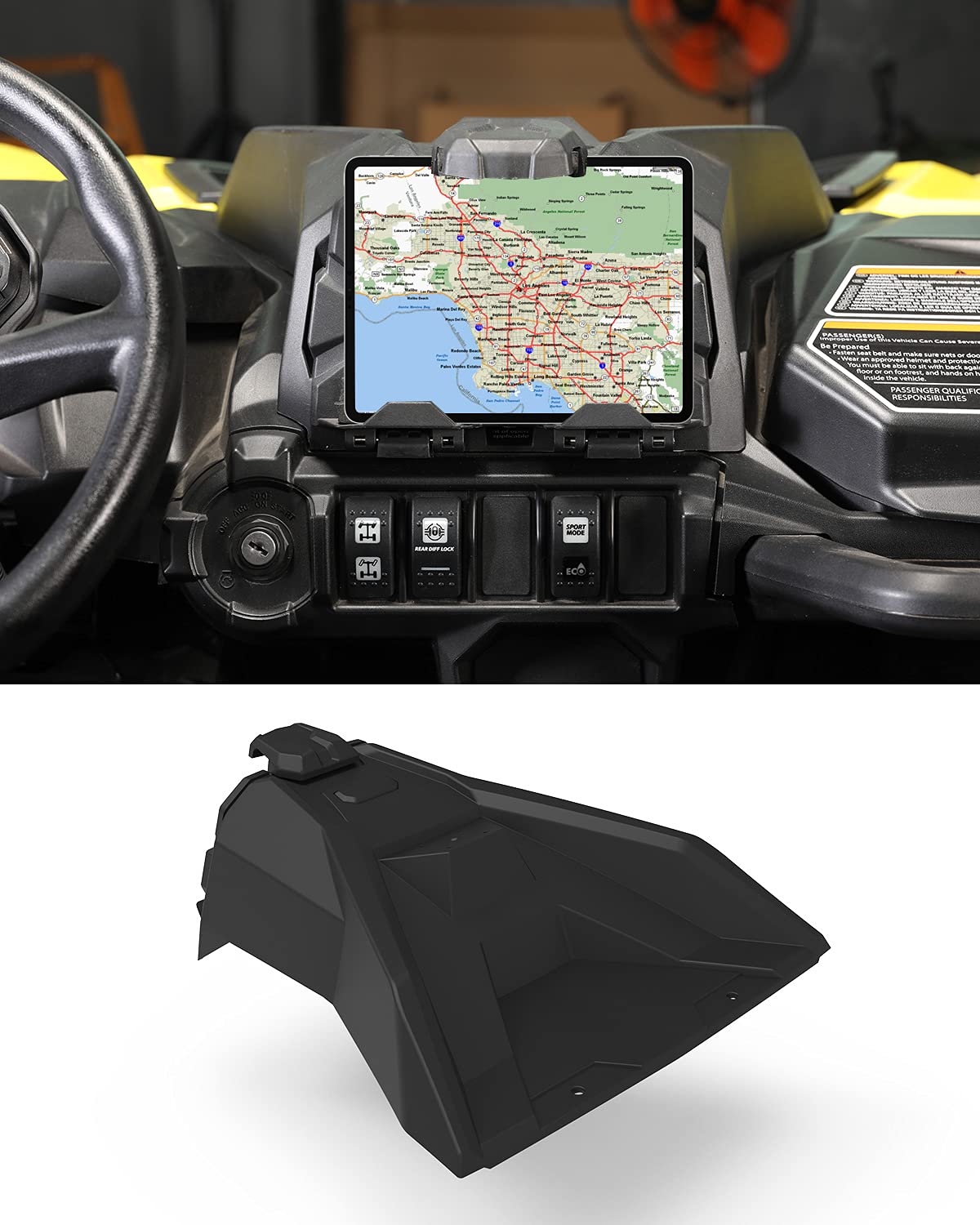 A & UTV PRO Trail Electronic Tablet Device Holder, GPS Tablet and Phone Holder Mount Storage Box for Can am Commander/Commander MAX/Maverick Sport/Trail/Sport MAX,Replace OEM #715005212