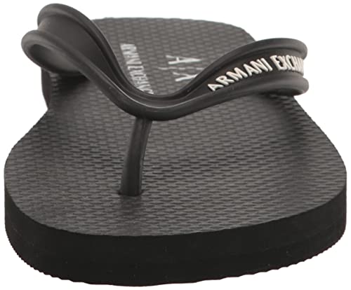 A | X ARMANI EXCHANGE Men's Logo Flip Flop, Black, 10