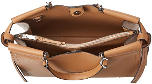 Calvin Klein Callie Crosshatch Leather Knotted Satchel, buff