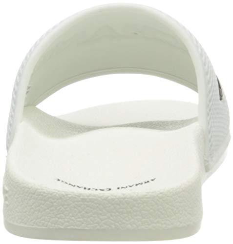 A | X ARMANI EXCHANGE Men's Mesh Logo Slip-On Slide Sandal, op.Whiteblack, 39 M EU (6 US)