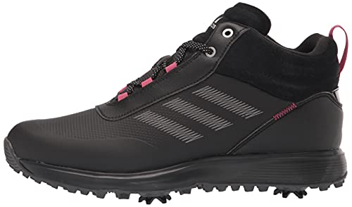 adidas Women's S2G Spikeless Mid-Cut Golf Shoes, Core Black/Dark Silver/Wild Pink, 7.5