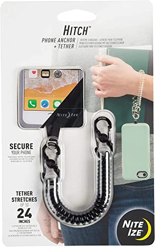 Nite Ize Hitch Plus Tether - Phone Case Anchor and Tether for Drop Protection - Black (HPAT-01-R7)