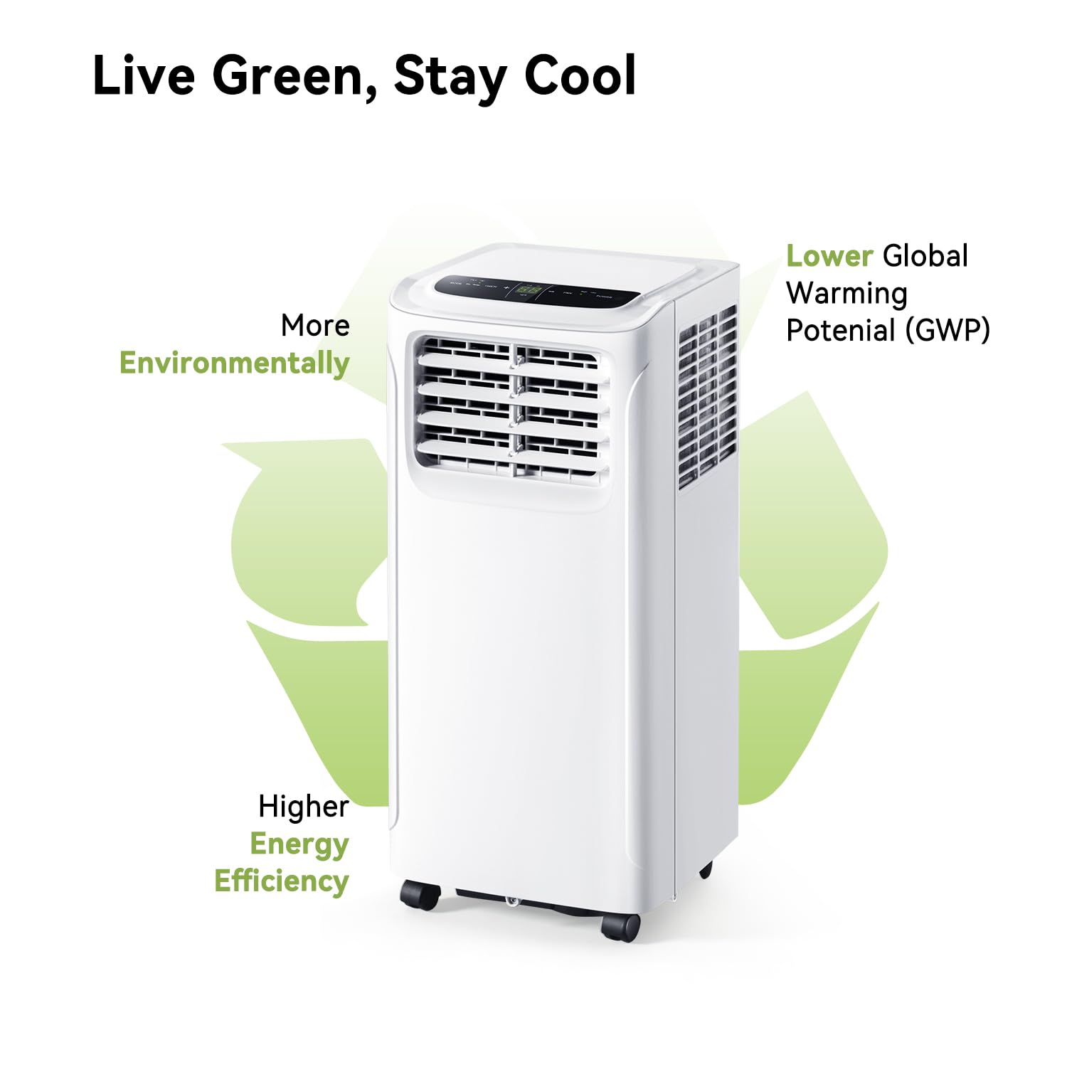 Aoxun 8,000 BTU Portable Air Conditioner Dehumidifier with Remote Control, 4-in-1 Portable AC Unit with Remote Control, Digital Display, 24 Hours Timer, Installation Kits for Office, Home, White