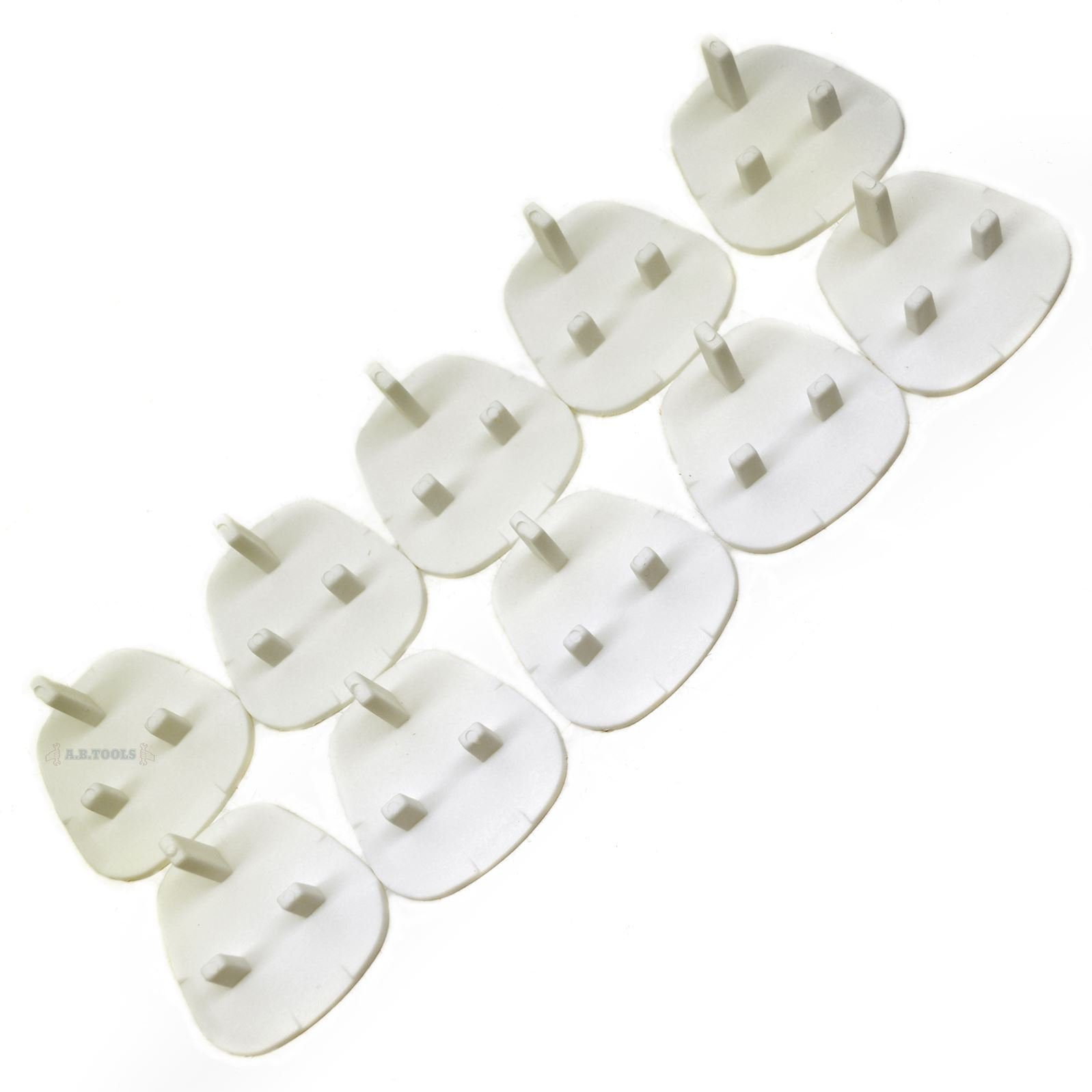 AB Tools-Silverline 10PK Mains Baby Proof Plug Socket Cover Protector Protection Guard Sil165
