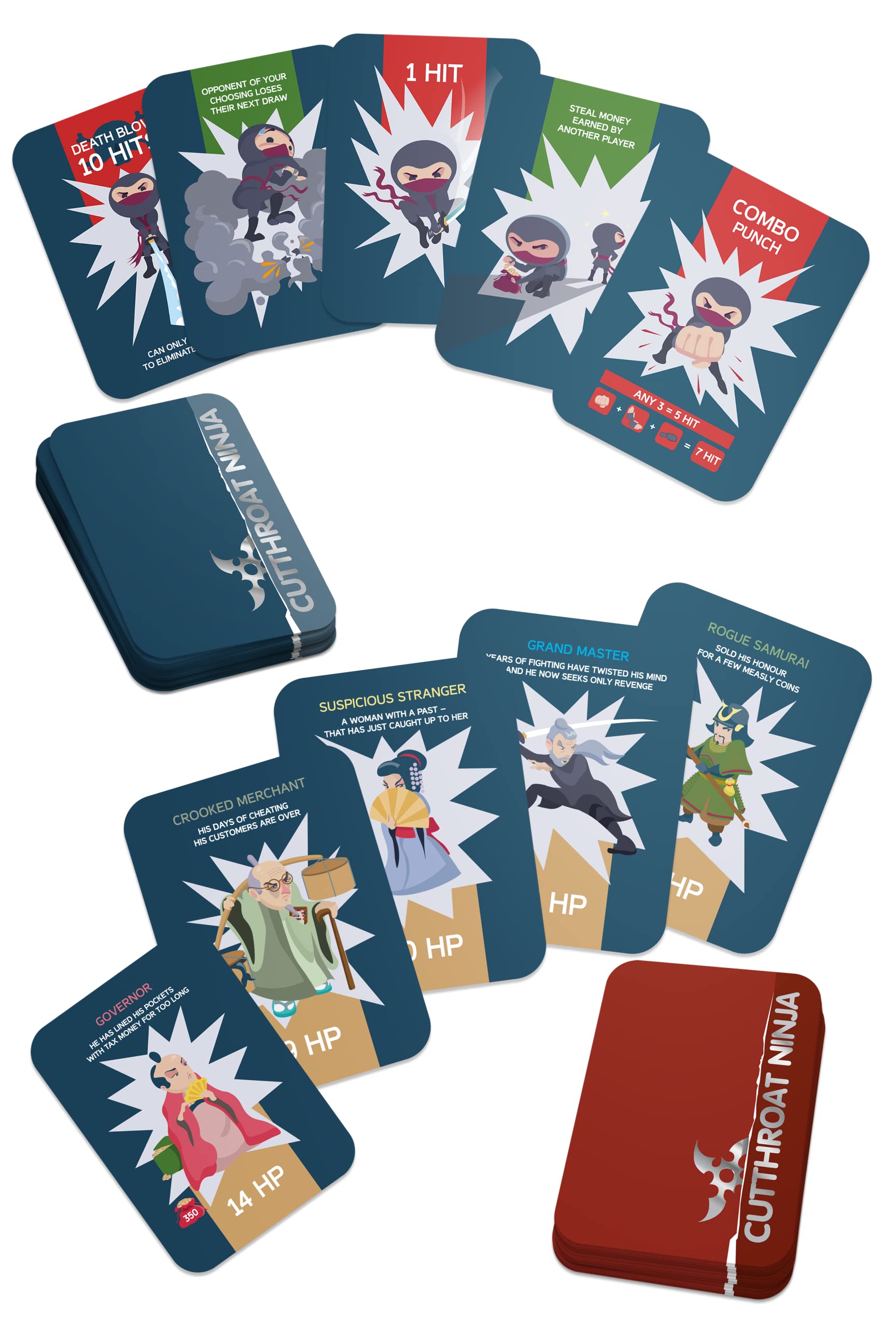 Cutthroat Ninja: Board Game A Strategy Card Game - A Race to The Finish