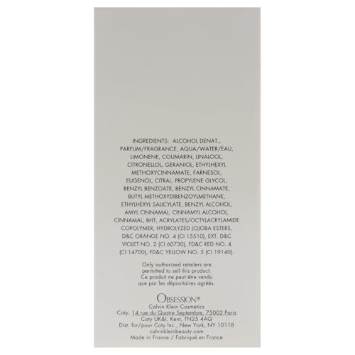 Calvin Klein Obsession for Women Eau De Parfum, 3.4 Fl Oz