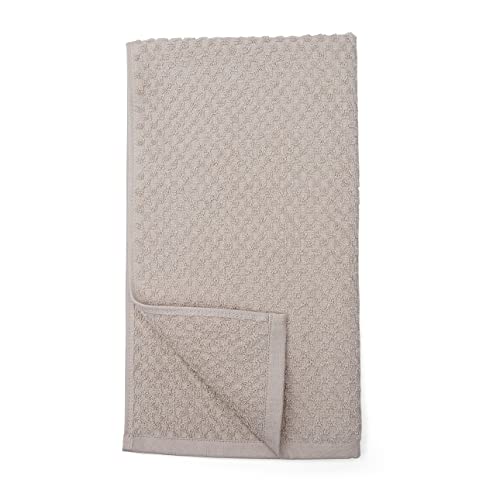 Amazon Basics 100% Cotton Soft & Absorbent, Popcorn Texture Terry Kitchen Cloth, Pack of 4, Beige Stripe, 28"L x 16"W