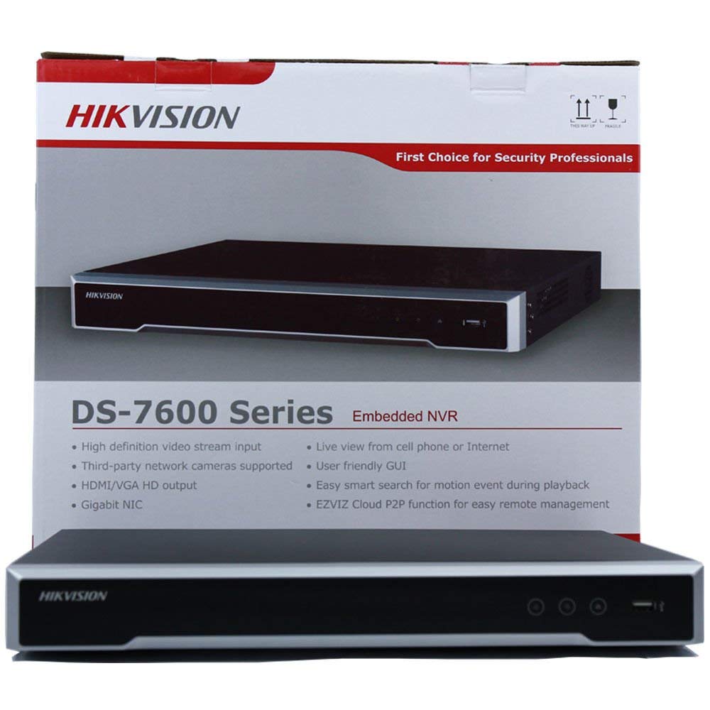 Hikvision DS-7616NI-I2/16P 16CH 16POE 12Mp Resolution 16CH POE NVR for IP Camera Support Two way Audio and Alarm In/OUT (Renewed)