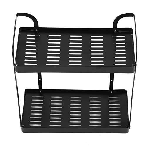 Kitchen Storage Rack, Space Saving Shower Rack Home Decoration Rustproof Carbon Steel Beech 2 Layer Sturdy Structure for Room